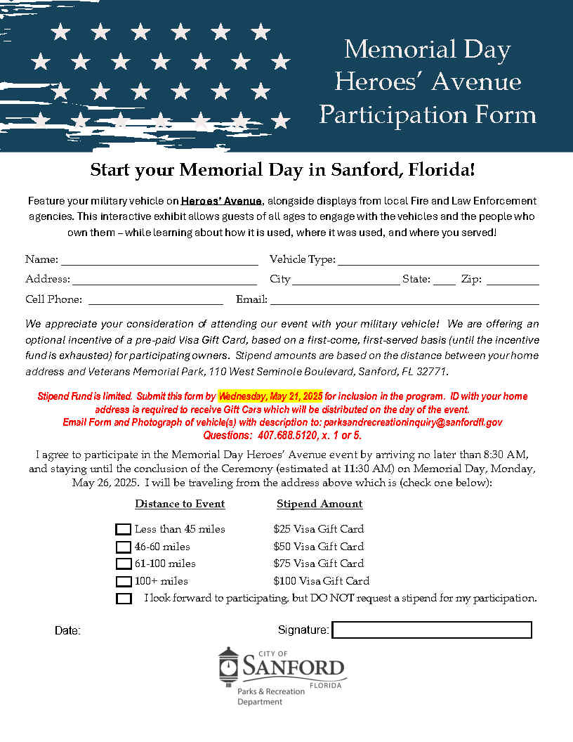 Memorial Day Remembrance Ceremony - Sanford Main