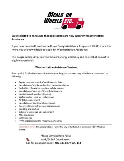 Low Income Home Energy Assistance Program (LIHEAP) | Sanford, FL